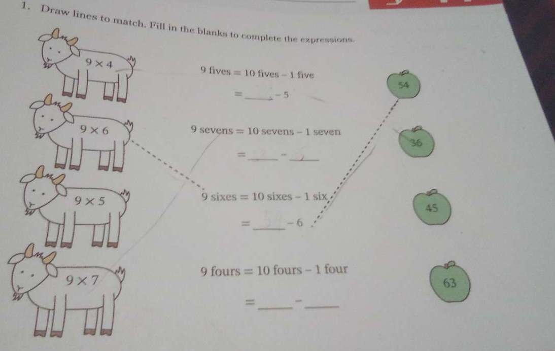 1 Draw lines to match Fill in the blanks to complete the expressio ... 1 Draw lines to match Fill in the blanks to complete the expressio ...